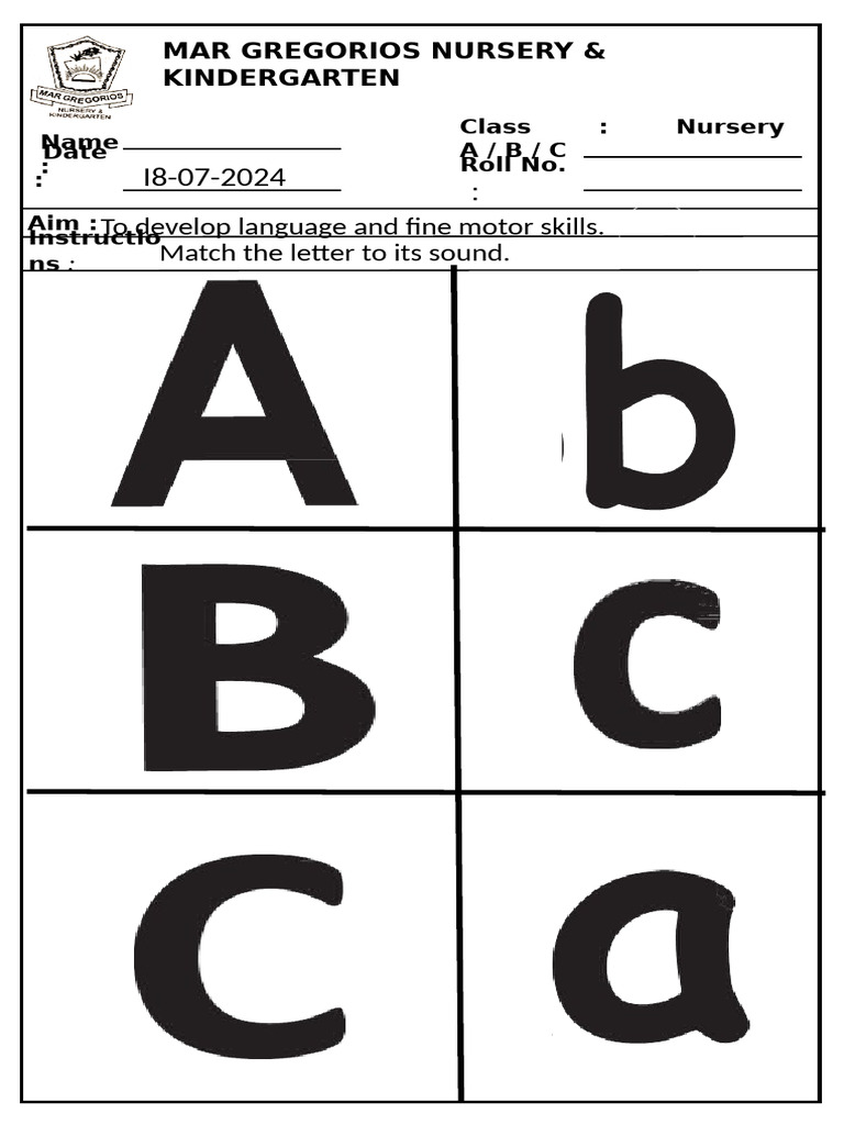 Recap Letter A, B, C Worksheet New | PDF