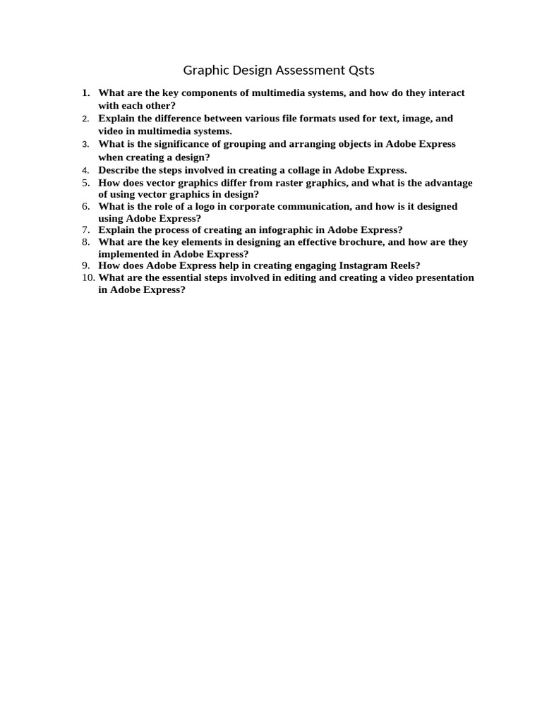 3712416-Graphic Design Assessment Qsts | PDF