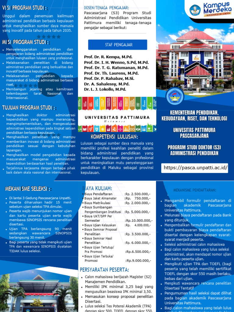 Brosur S3 Administrasi Pendidikan UNPATTI | PDF
