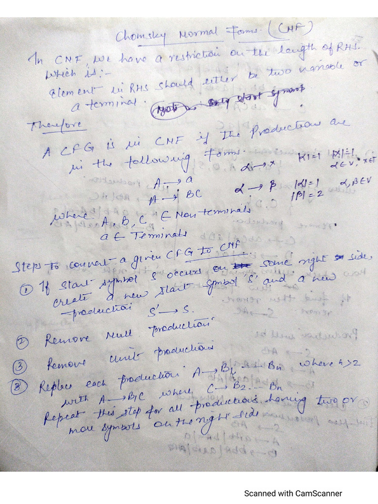 Chomsky Normal Form | PDF