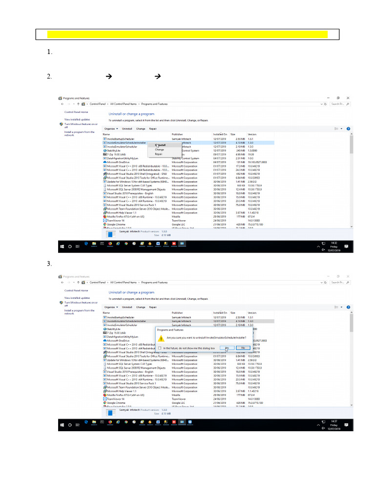 Uninstallation Manual of Stability Control System Server Version 1.3 Lite | PDF | Microsoft Sql ...