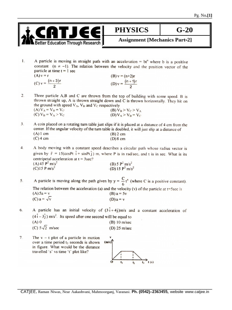 Assignment 2 (Mechanics 2) | PDF