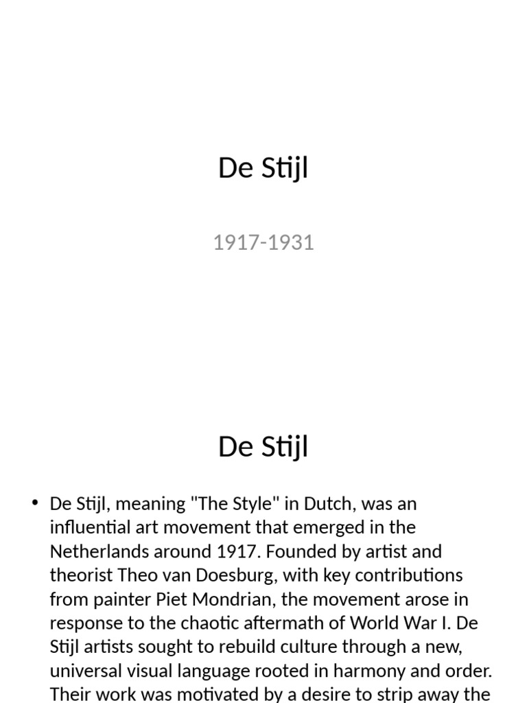 De Stijl | PDF | Movements | Style