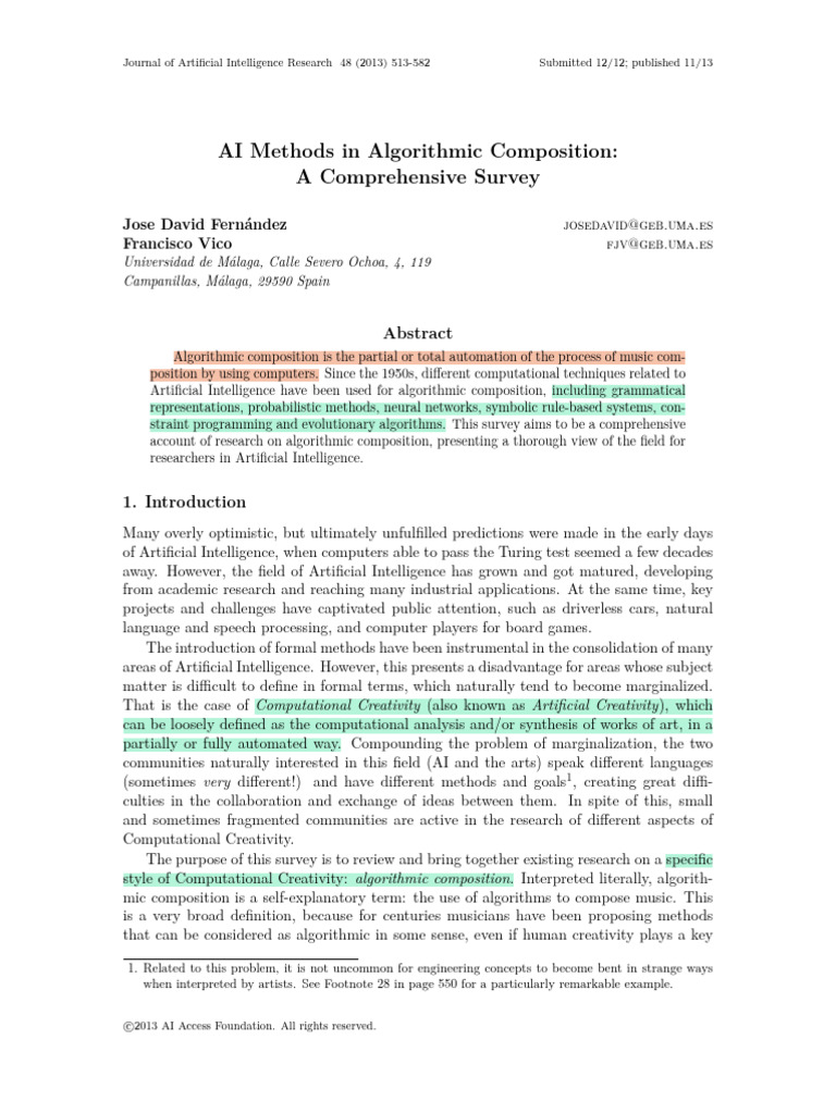 AI Methods Survey | PDF | Artificial Intelligence | Intelligence (AI) & Semantics