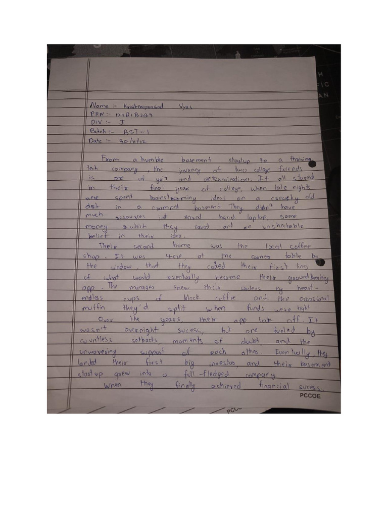 124B1B294 Krishnaprasad Vyas | PDF