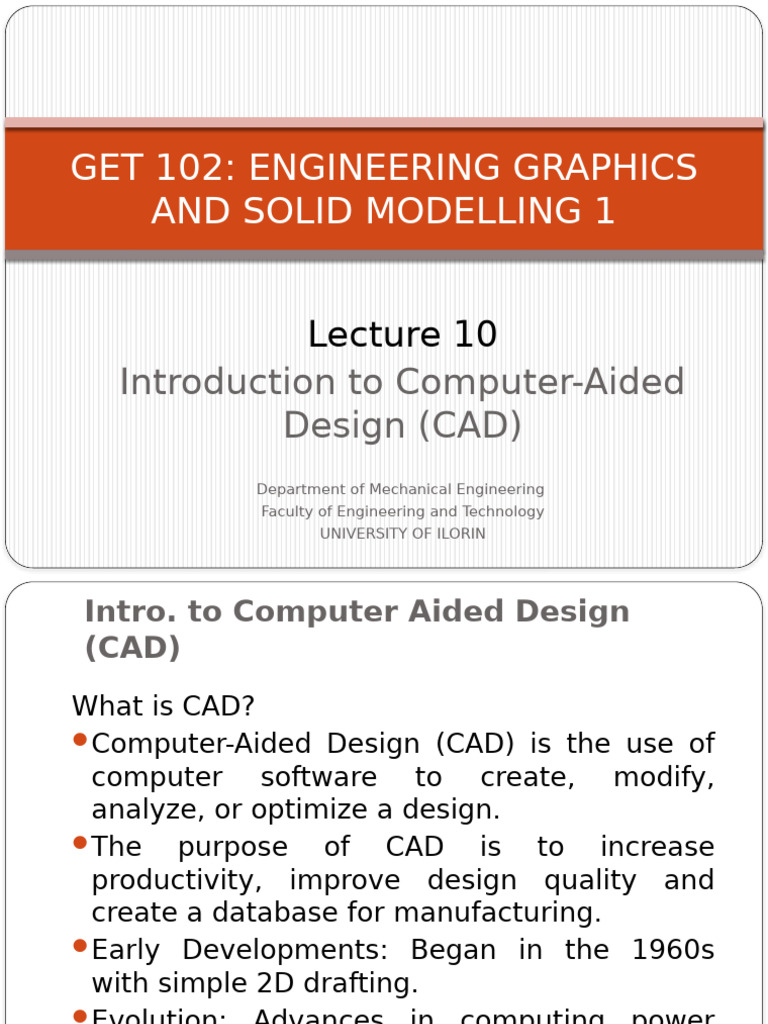 Get 1o2 Intro To Cad 1 | PDF | Computer Aided Design | Engineering