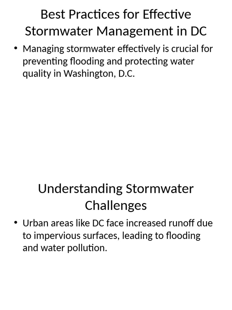 Stormwater Management DC Best Practices | PDF