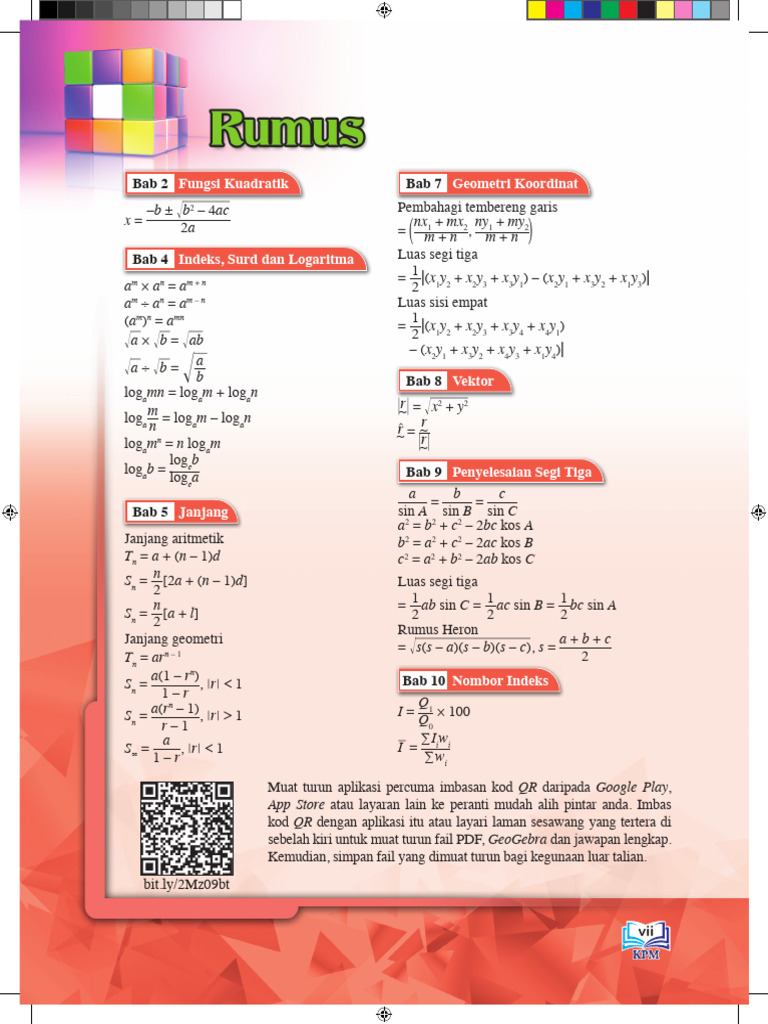 Matematik Tambahan Tg4 Rumus Vii | PDF