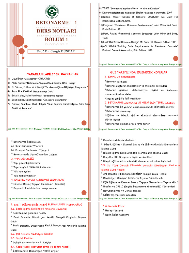 Betonarme1 Bolum1 | PDF