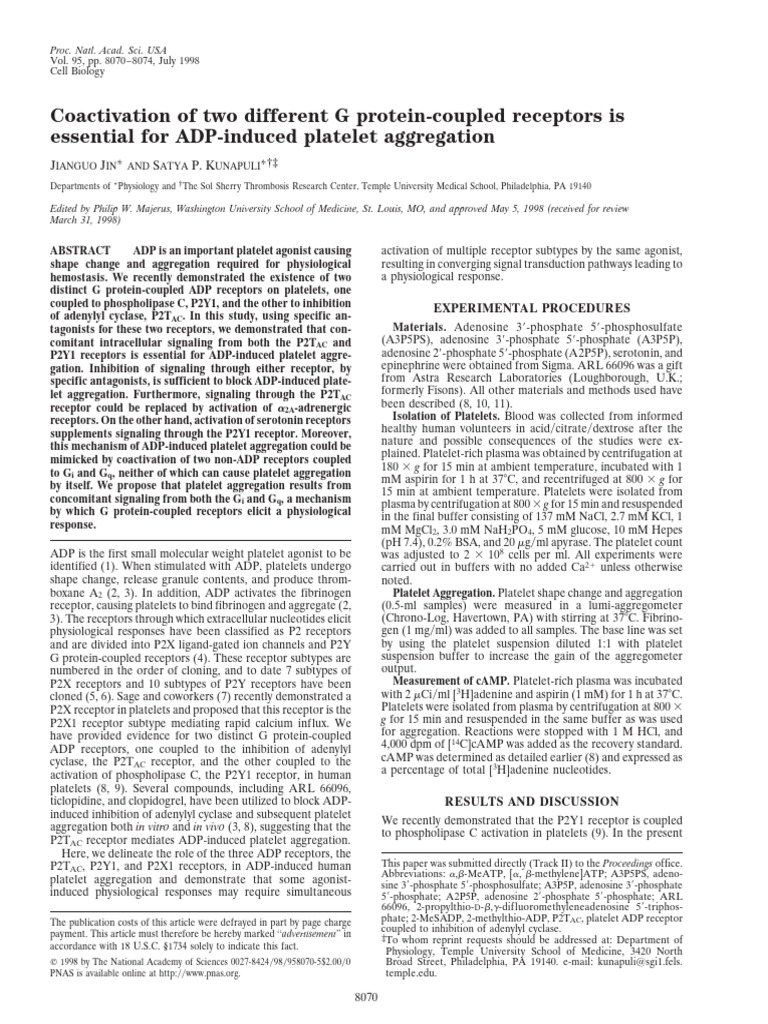 Platelet PRP Incubation Protocol | PDF | Platelet | Receptor Antagonist