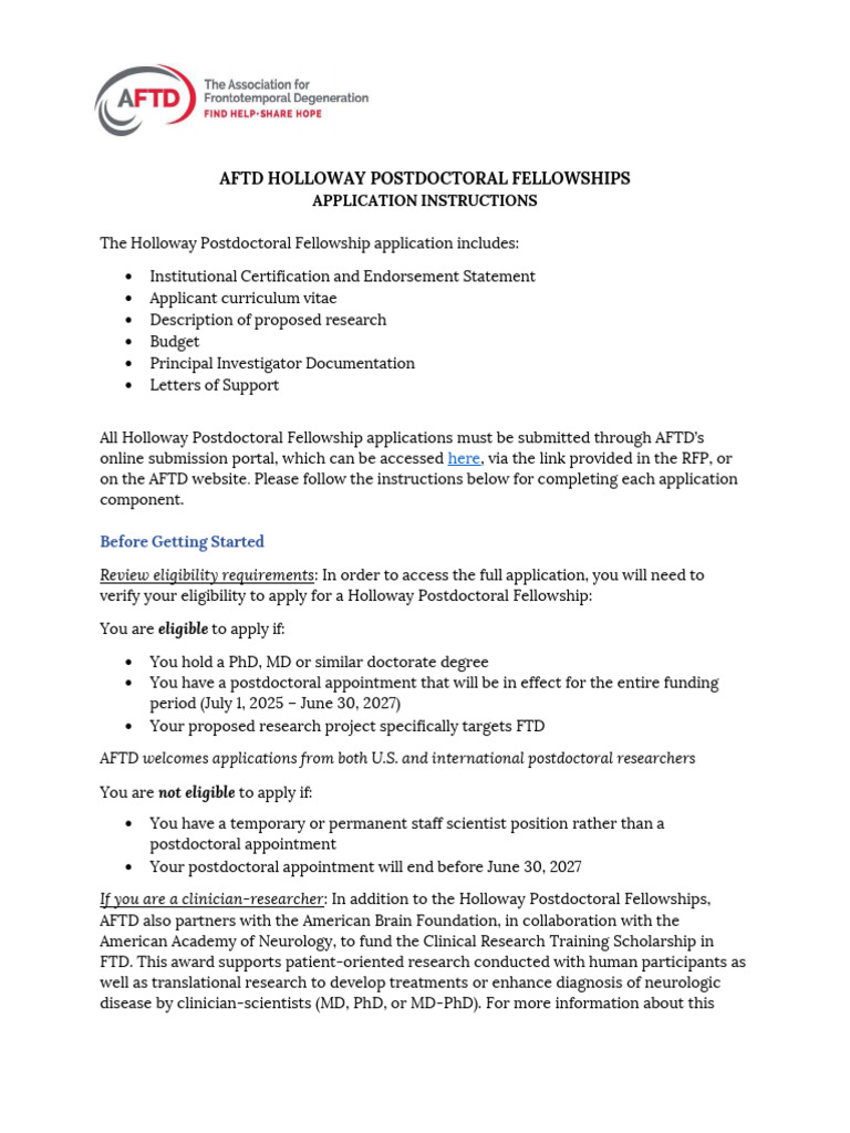 App-Instructions Holloway Postdoc Fellowship | PDF | Data | Academic Publishing