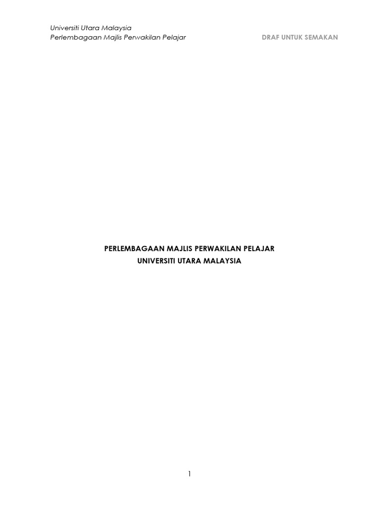 Draf Perlembagaan MPP | PDF
