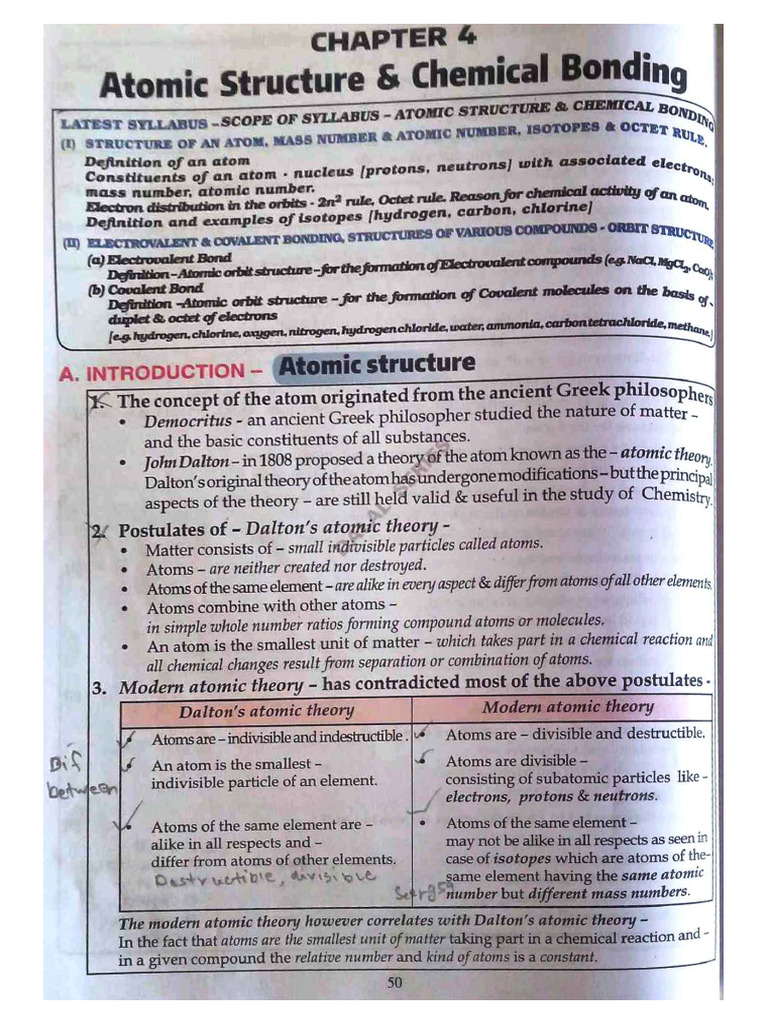 CH - 4 - Atomic Structure and Chemical Bonding | PDF