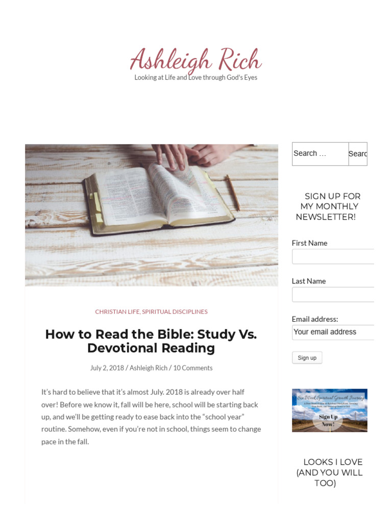 How To Read The Bible - Study vs. Devotional Reading - Ashleigh Rich ...