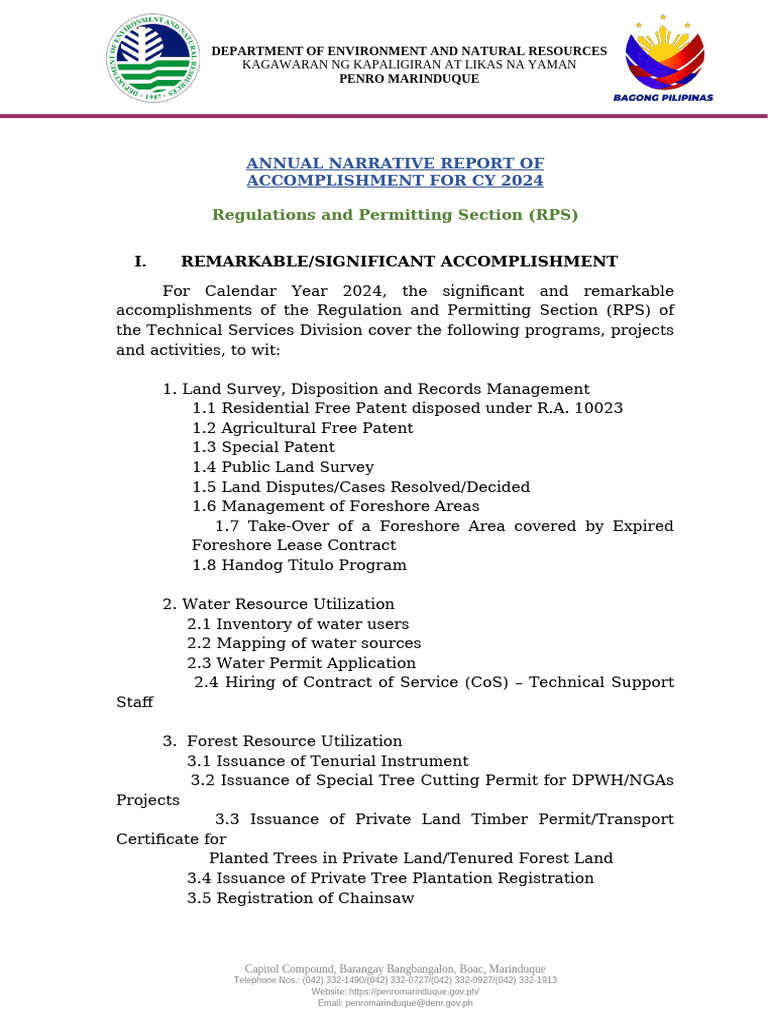 RPS Annual Narrative Report Final | PDF | Natural Environment