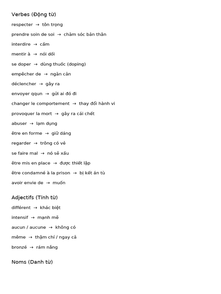 French Vietnamese Flashcards | PDF