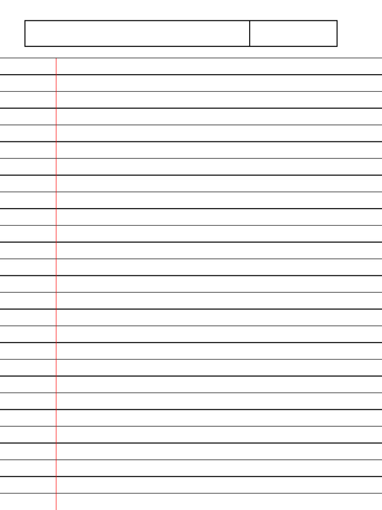 Formatted Notebook Page With Top Box | PDF