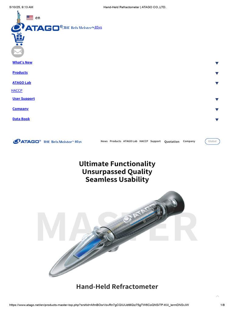 Refractometer - ATAGO CO.,LTD | PDF | Foods