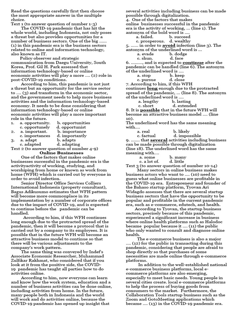 Soal US B. Ing Kelas 12 + Pembahasan | PDF | Renewable Energy | Climate ...