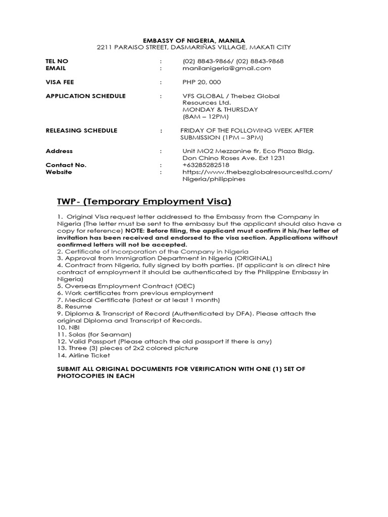 TWP Visa | PDF