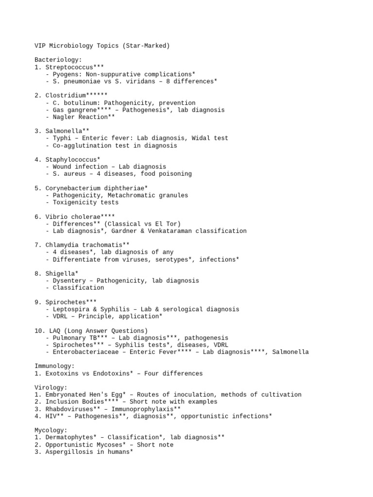 Essential Microbiology Topics Overview | PDF