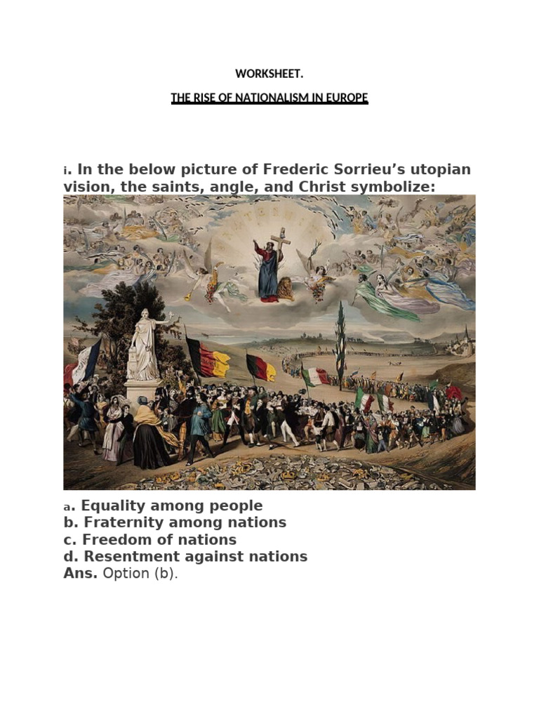 Nationalism in 19th Century Europe Worksheet | PDF | Nationalism ...