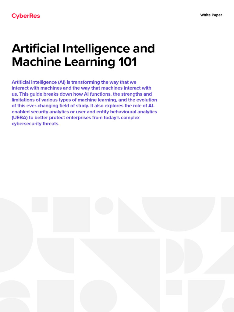 Artificial Intelligence And Machine Learning 101 Wp A4 Pdf Machine