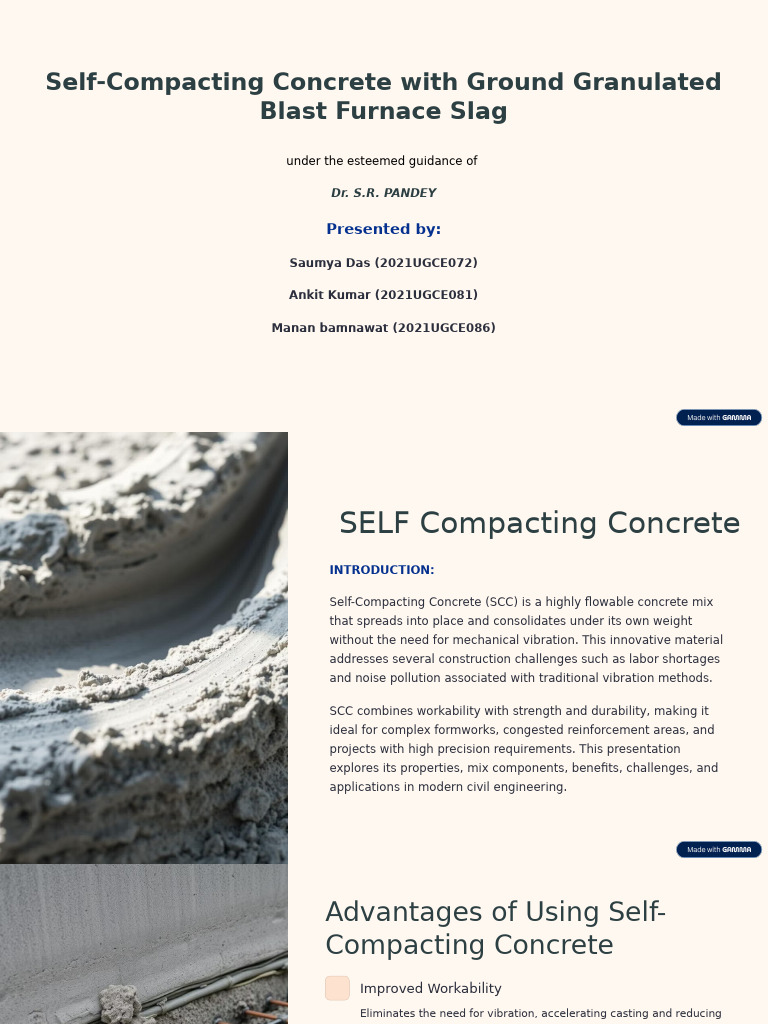 Self Compacting Concrete With Ground Granulated Blast Furnace Slag ...