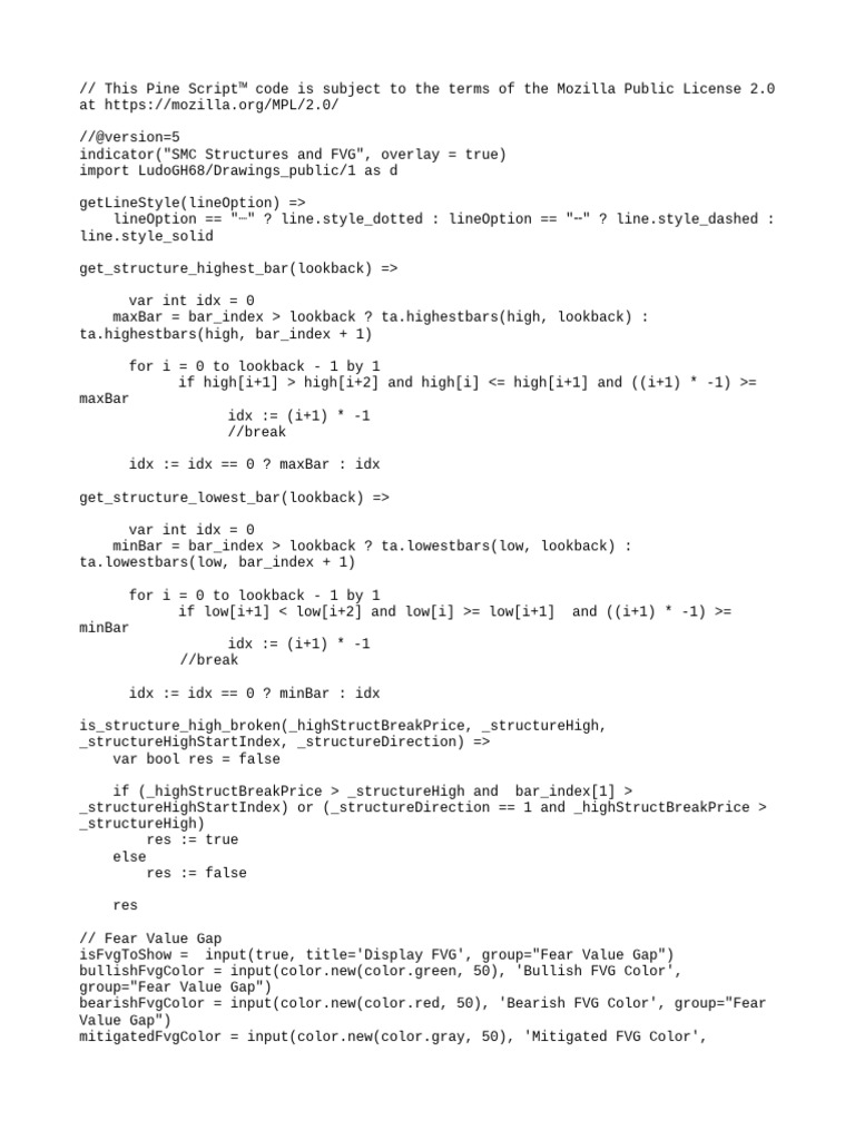 Indicator SMC Structures and FVG For TradingView | PDF | Computer Programming | Software Engineering