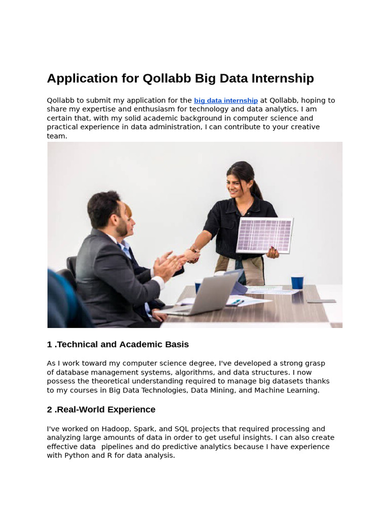 Application For Qollabb Big Data Internship | PDF