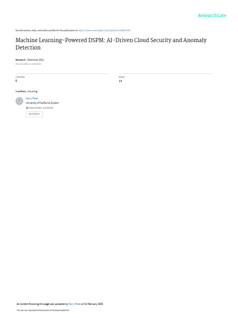 Machine Learning-Powered DSPM AI-Driven Cloud Security & Anomaly Detection | PDF | Computer ...