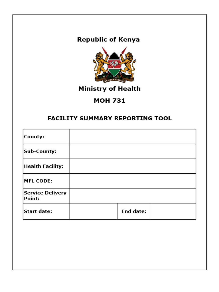MoH 731 Summary Reporting Tool | PDF | Management Of Hiv/Aids ...