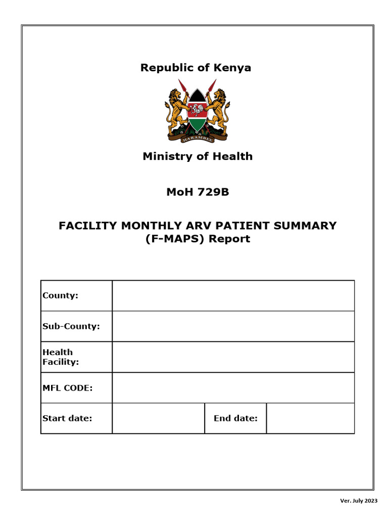 F-MAPS Report Guidelines for ARV Tracking | PDF | Management Of Hiv ...