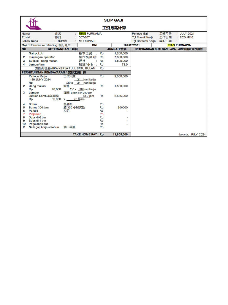Slip Gaji | PDF