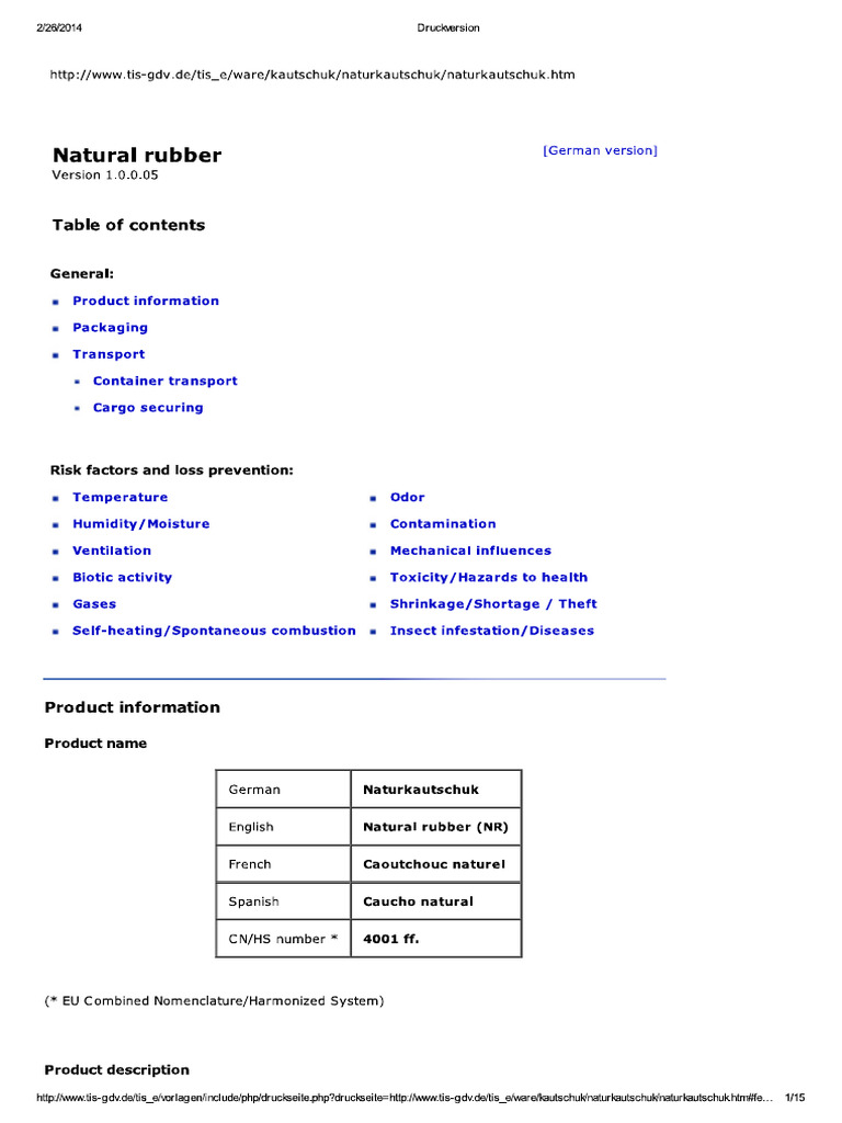 Natural Rubber Claim | PDF