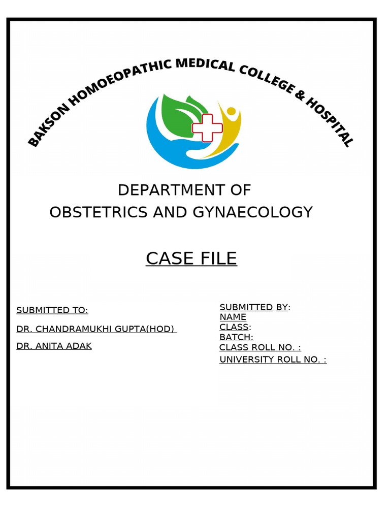 Obs Gynae Case File | PDF