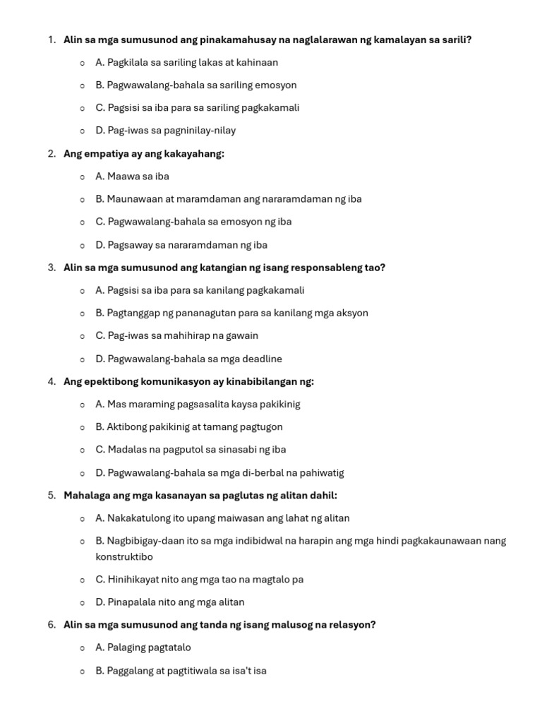 ESP Q4 Assessment | PDF