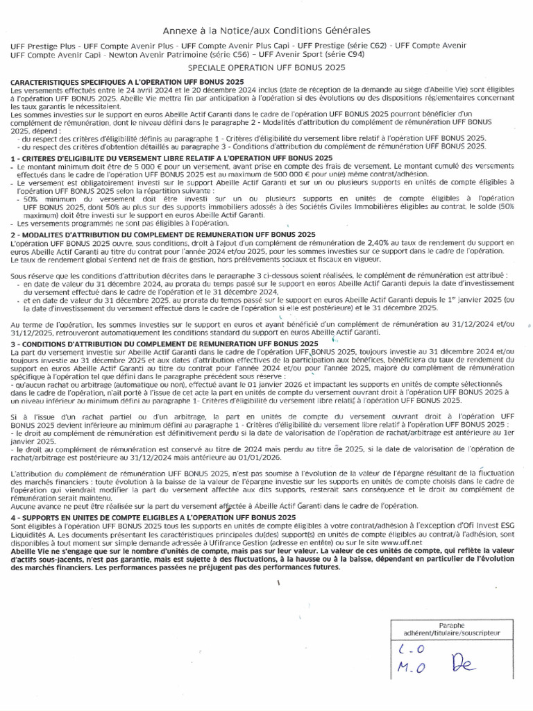 Annexe Bonus UFF Lilo 3 | PDF