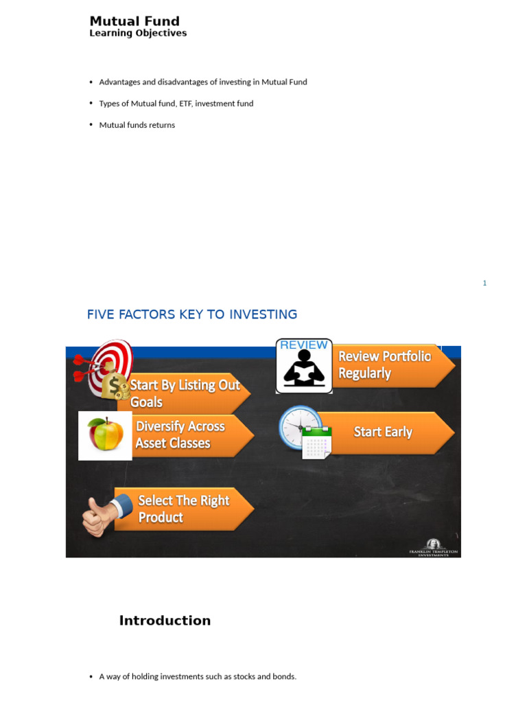 Understanding Mutual Funds and Investments | PDF | Investment Fund ...
