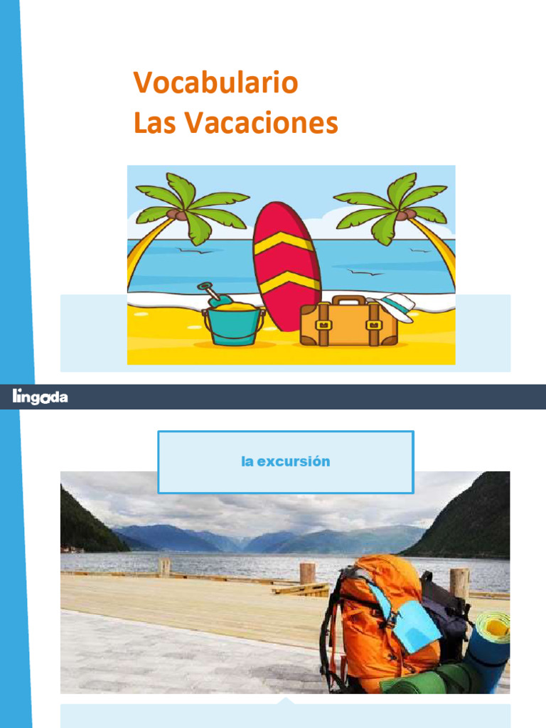 Vocabulario Las Vacaciones Con Imagenes | PDF