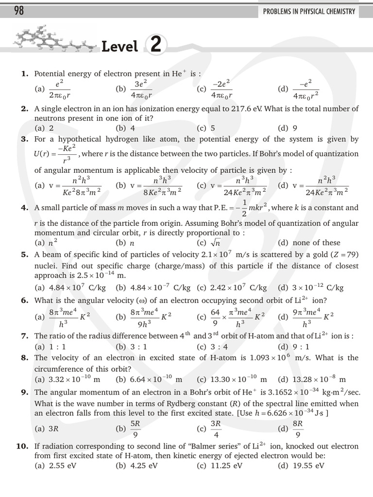Atomic Structure NA Level 2 | PDF | Emission Spectrum | Electron