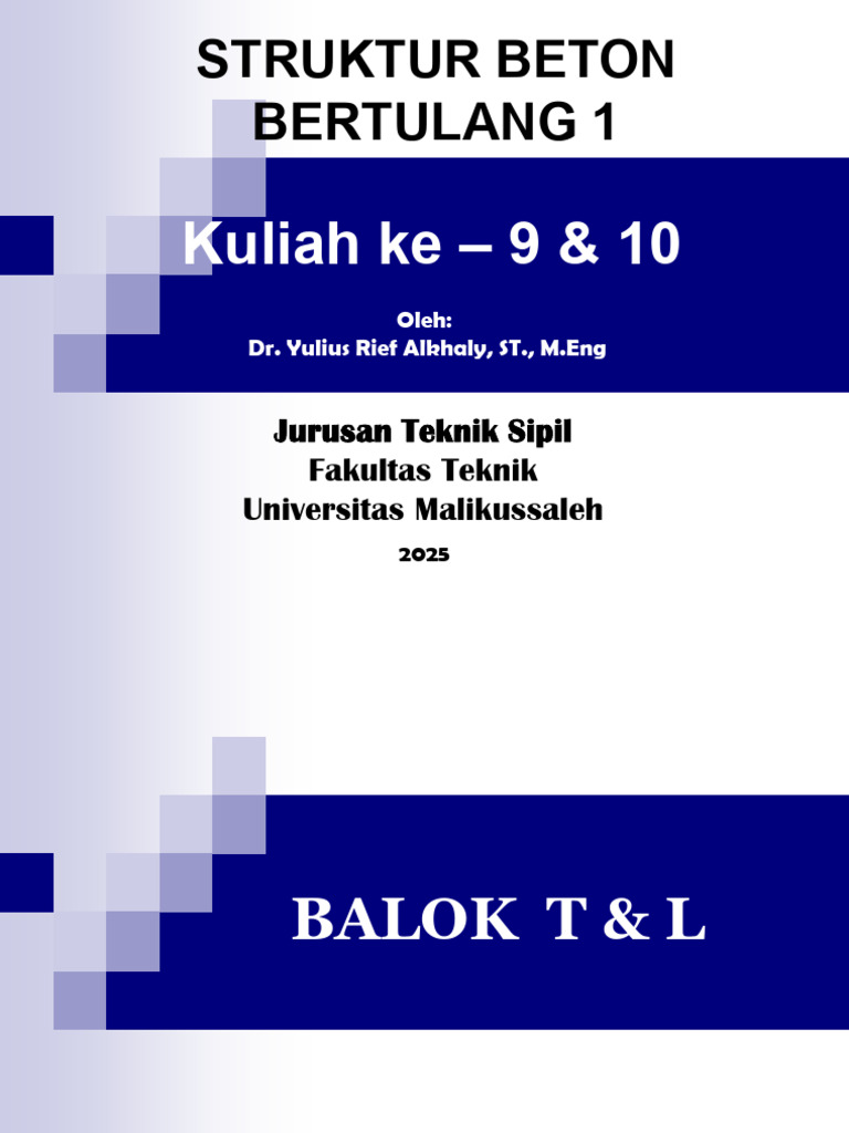 10 - Kuliah 9 - 10 Balok T - 2025 | PDF