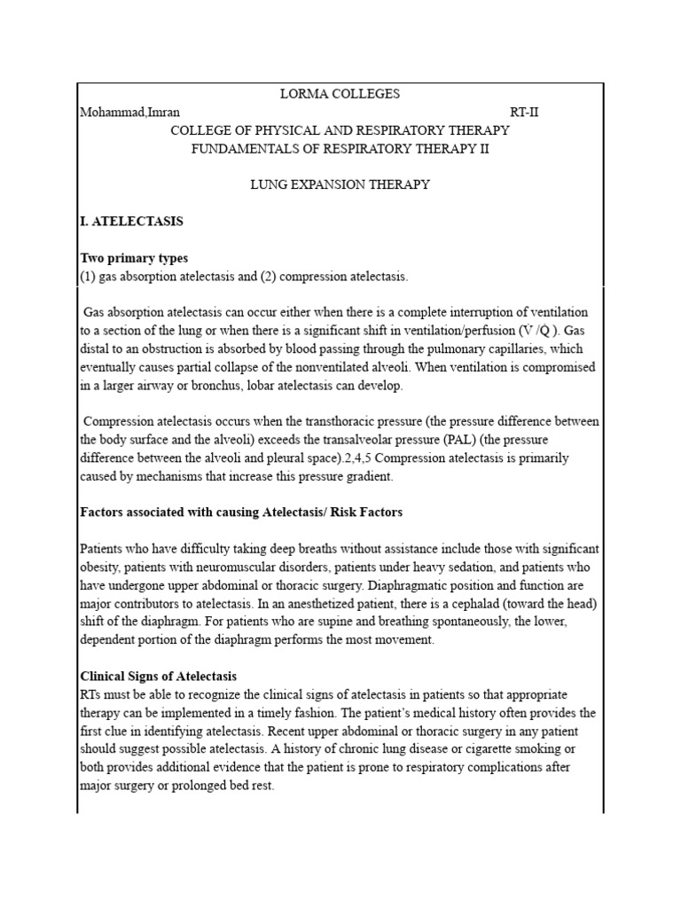 Noninvasive Lung Expansion Therapy | PDF | Breathing | Lung