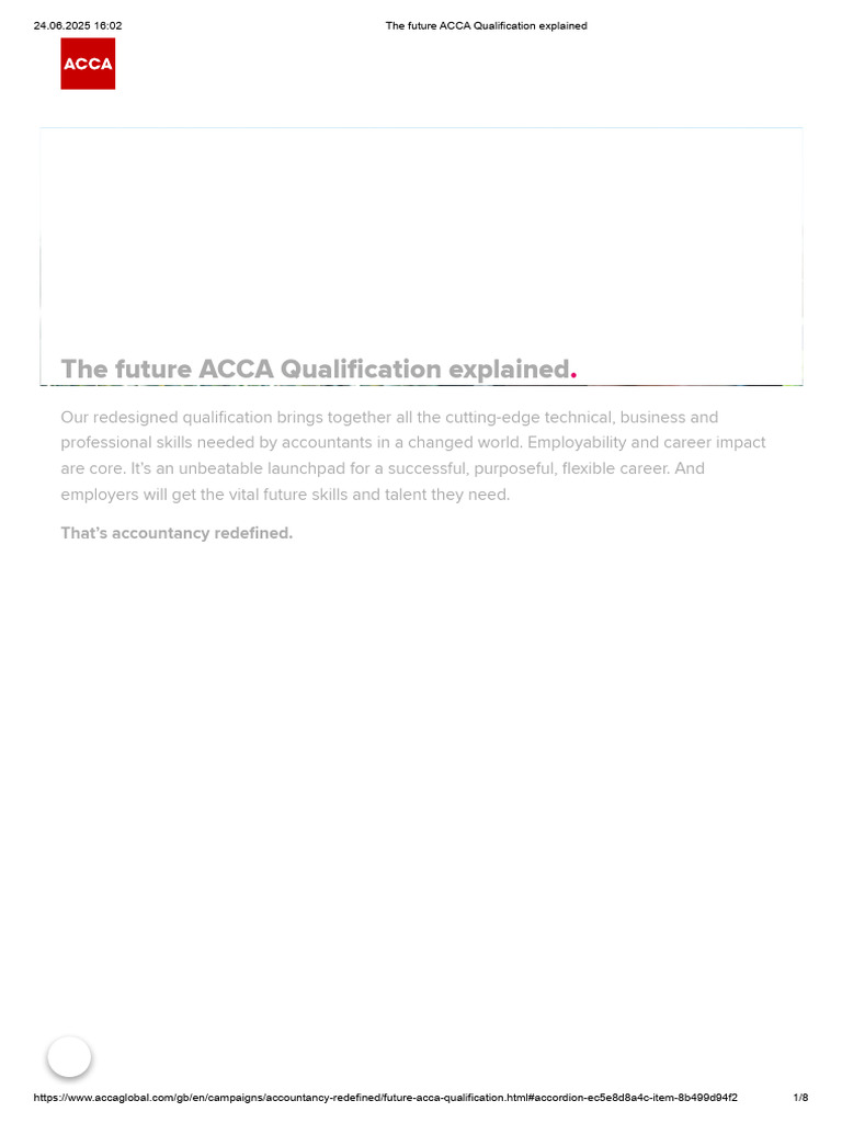 The Future ACCA Qualification Explained | PDF