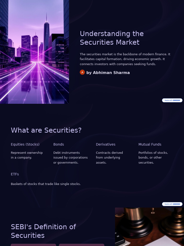 Understanding the Securities Market | PDF | Securities (Finance) | Stocks