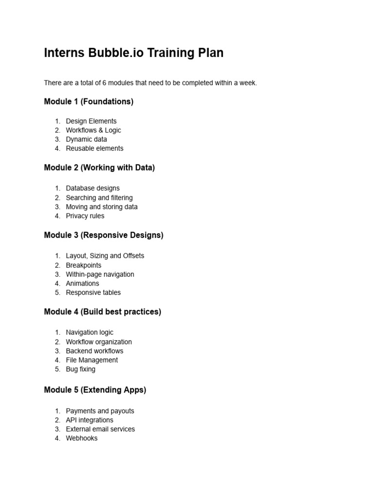 Interns Training Plan | PDF | Computer Programming | Information Technology