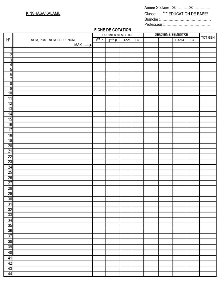 Fiche de Cotation | PDF