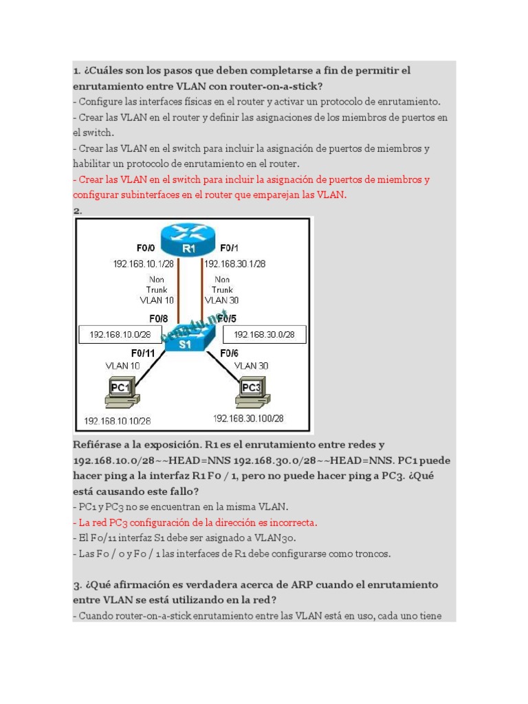 Configuración de enrutamiento entre VLAN con router-on-a-stick | PDF | Enrutador (Computación ...