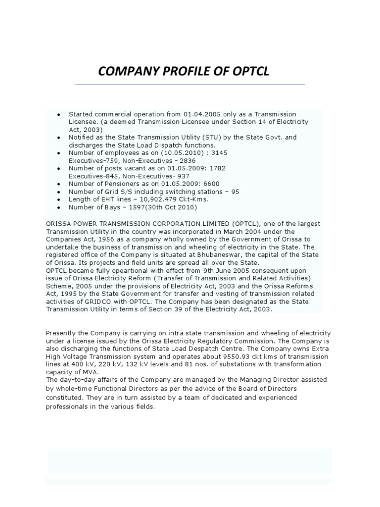 OPTCL | PDF | Electric Power Transmission | Electrical Substation