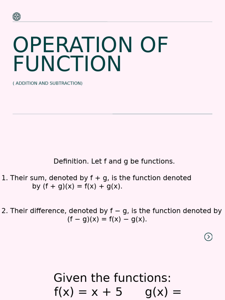 Function Addition and Subtraction Guide | PDF